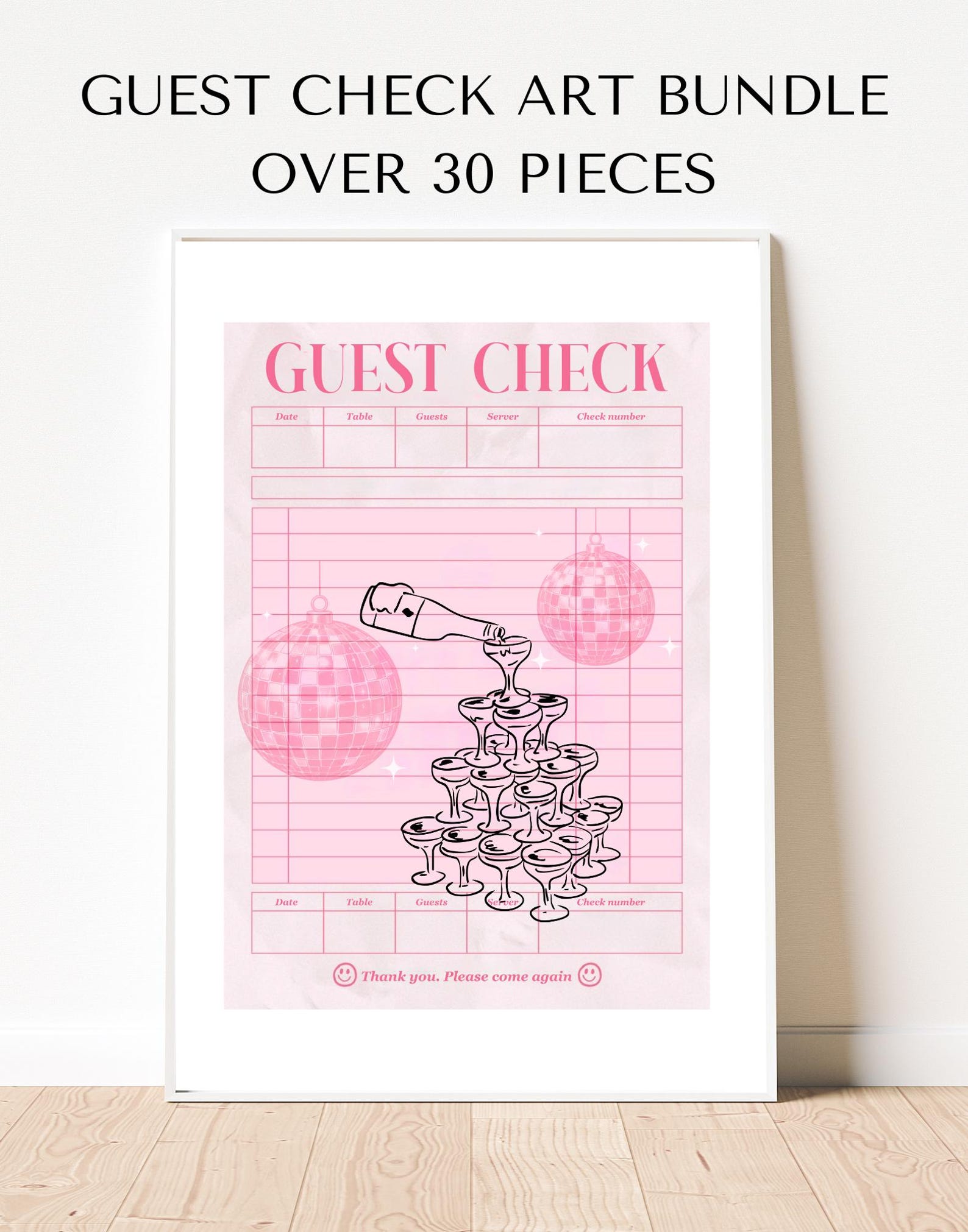 30+ Printable Guest Check Wall Art Files | Retro Diner Decor | Funny ...
