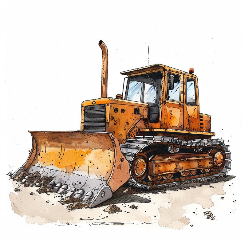 Toddler Constructions Bulldozer Prints - Etsy