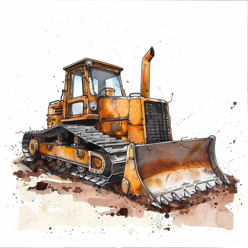 Toddler Constructions Bulldozer Prints - Etsy