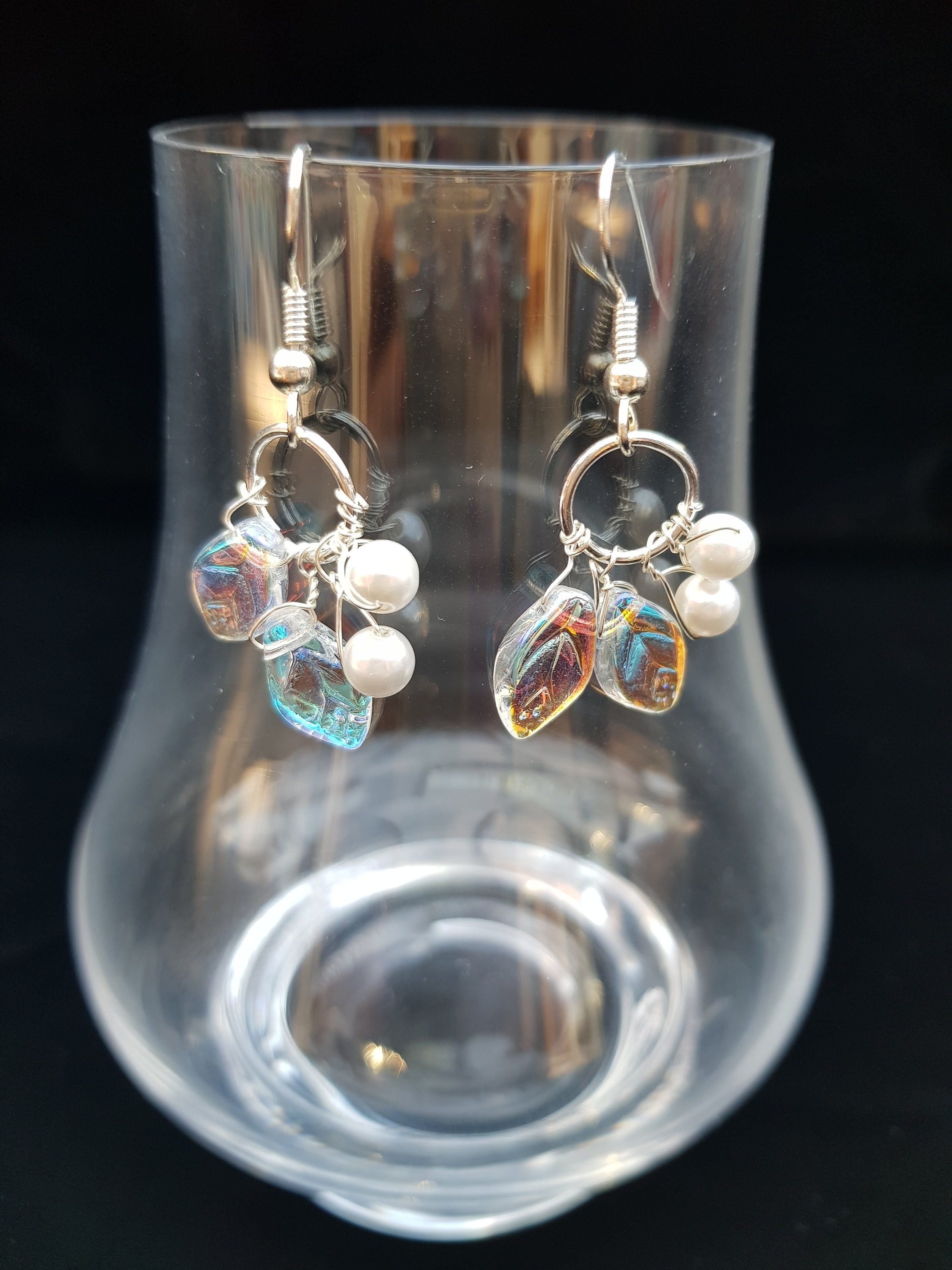 Crystal Snowdrop Pearl Drop Dangle Flower Bridal Earrings, Wedding ...