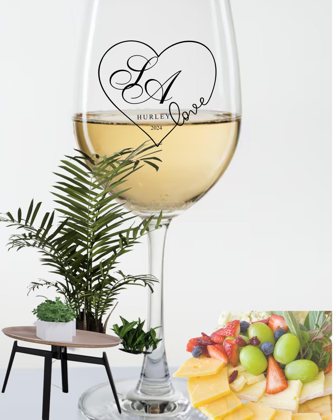 Personalized Wine Glass, Monogramed Wine Glass, Custom Initialed Wine ...
