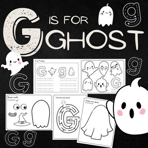 G is for Ghost, Fun Activity, Letter Gg, Paper Craft, DIY, Tracing ...