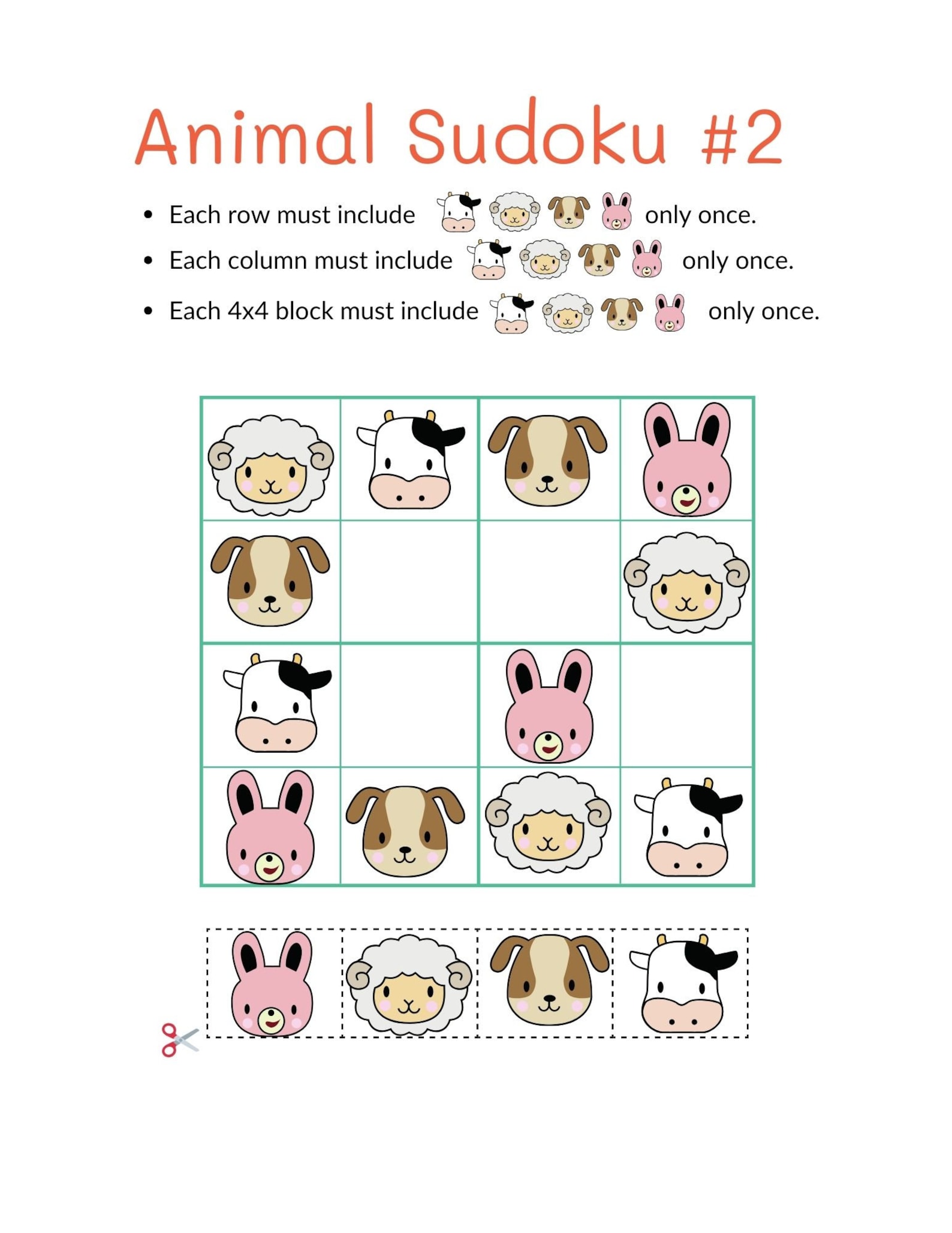Shape Sudoku & Animal Sudoku and Matching Game - Etsy