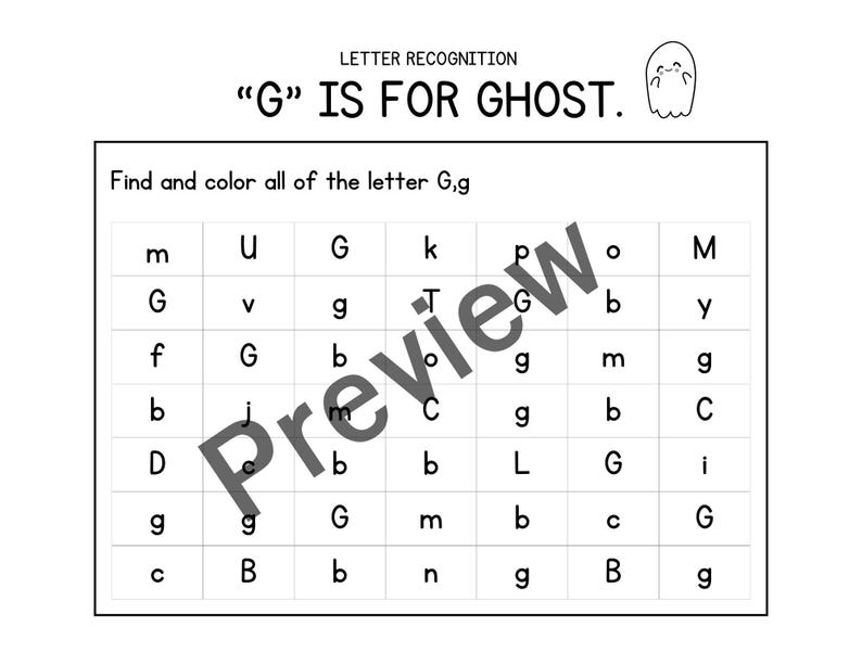G is for Ghost, Fun Activity, Letter Gg, Paper Craft, DIY, Tracing ...