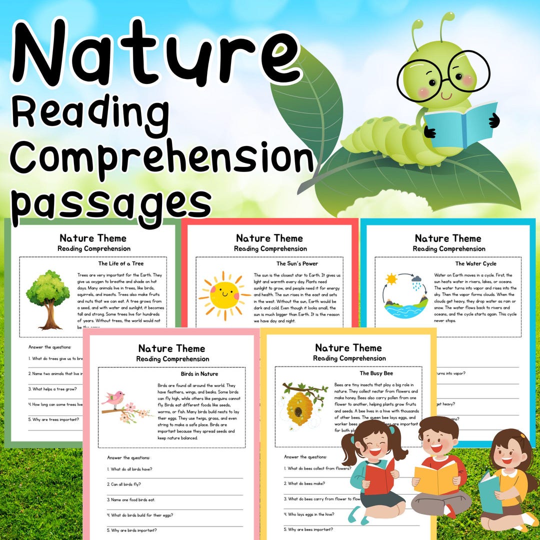 Nature Theme Reading Comprehension Passages | Grade 3–4 - Etsy