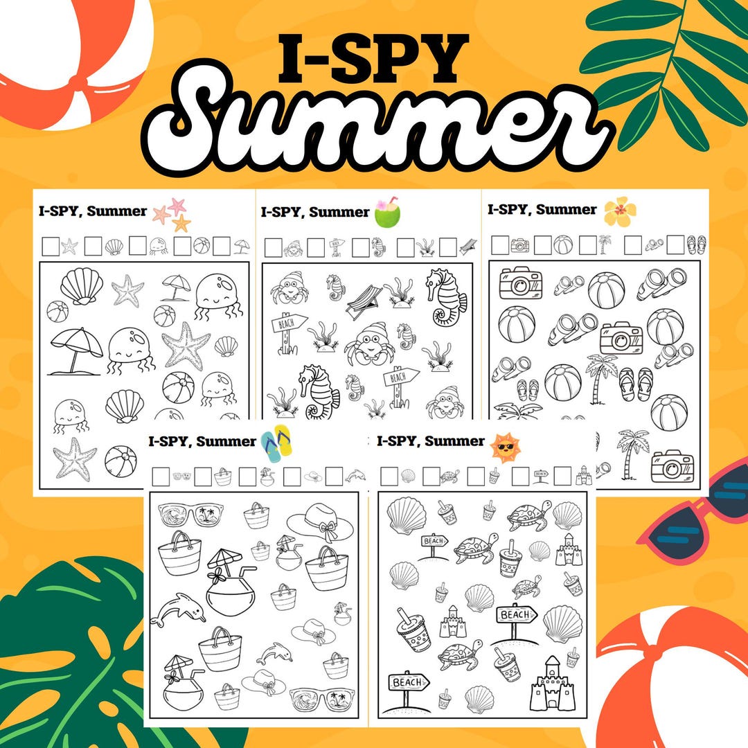 I-SPY Summer, Count 1-10, Math for Kids, Fun Activity - Etsy