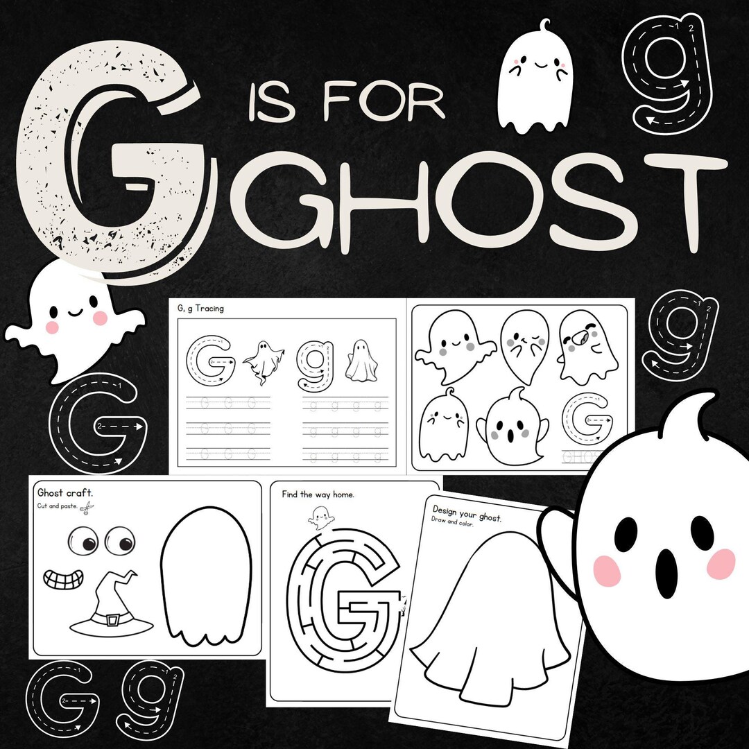 G is for Ghost, Fun Activity, Letter Gg, Paper Craft, DIY, Tracing ...