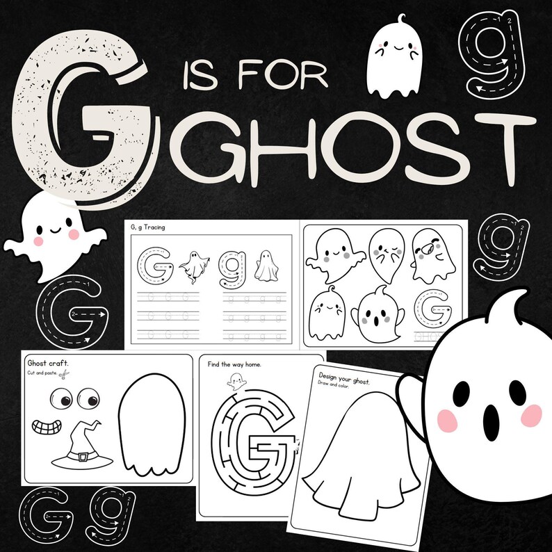 G is for Ghost, Fun Activity, Letter Gg, Paper Craft, DIY, Tracing ...