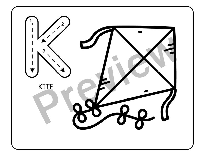 Letter K Kite Activity, Tracing Worksheet (digital Download) - Etsy ...