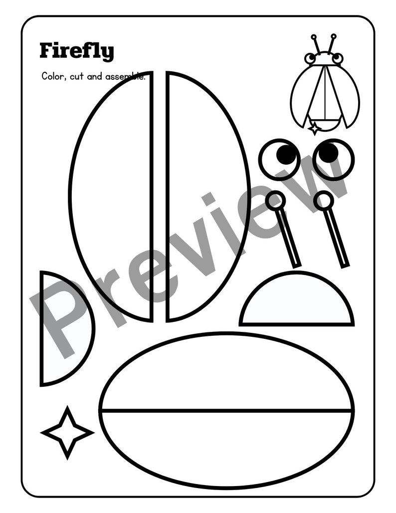 INSECTS Paper Craft Activity, Butterfly, Ladybug, Firefly, Ant ...