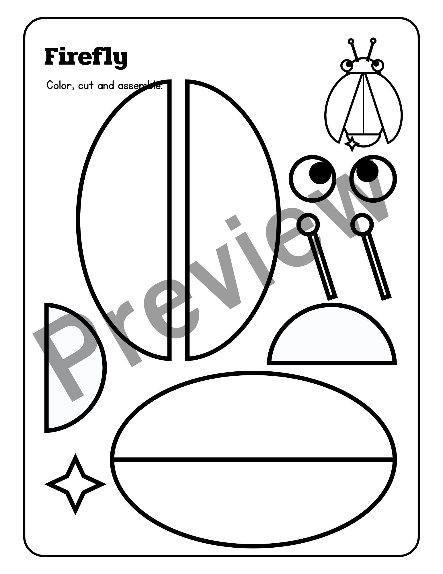 INSECTS Paper Craft Activity, Butterfly, Ladybug, Firefly, Ant ...