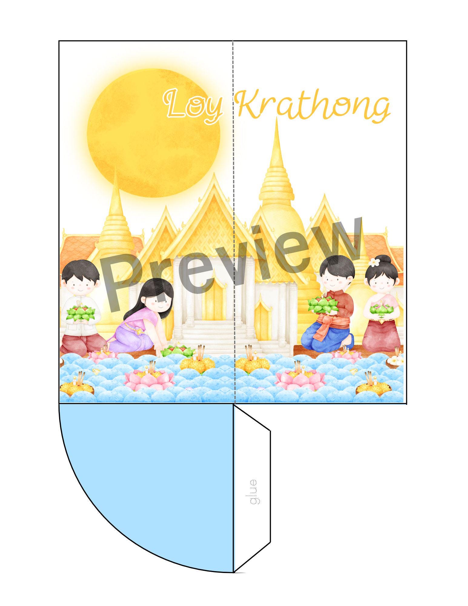 Loy Krathong Paper Craft, Scence Assemble, Thai Feastival, November ...