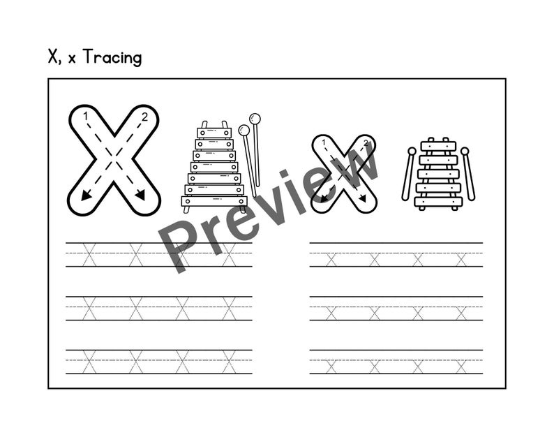 X is for Xylophone, Fun Activity, Letter X, Paper Craft, DIY, Tracing ...