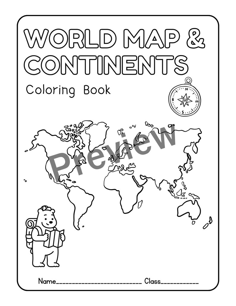 7 Continents Coloring Pages + World Map | Fun Geography Activity for ...