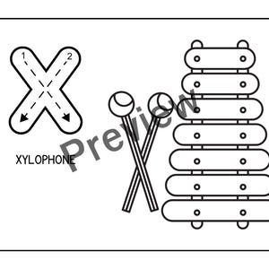 X is for Xylophone, Fun Activity, Letter X, Paper Craft, DIY, Tracing ...
