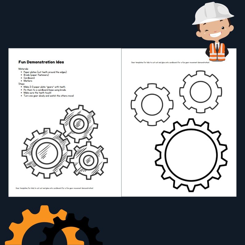 How Gears Work- Engineering for Kids With Worksheets - Etsy