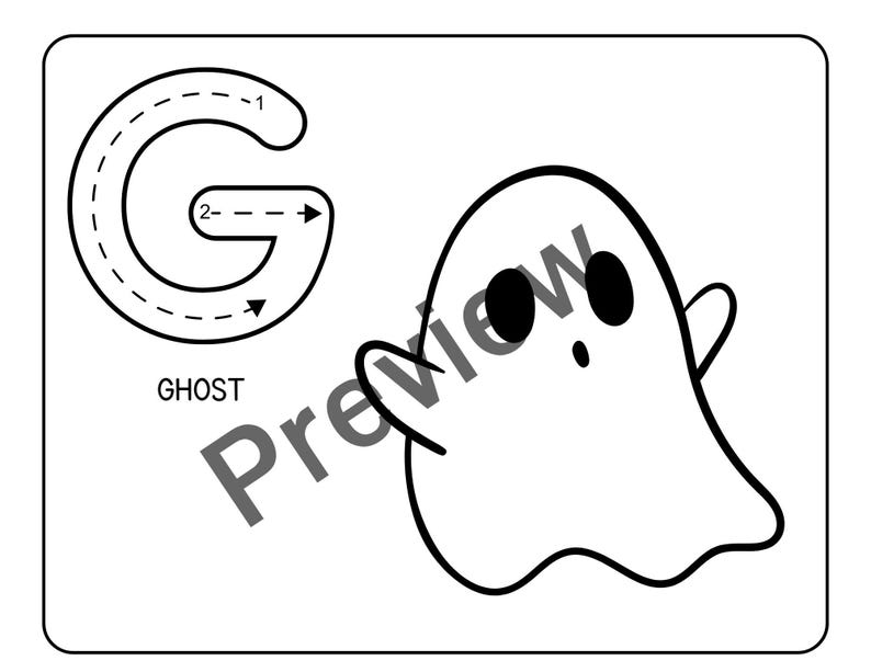 G is for Ghost, Fun Activity, Letter Gg, Paper Craft, DIY, Tracing ...