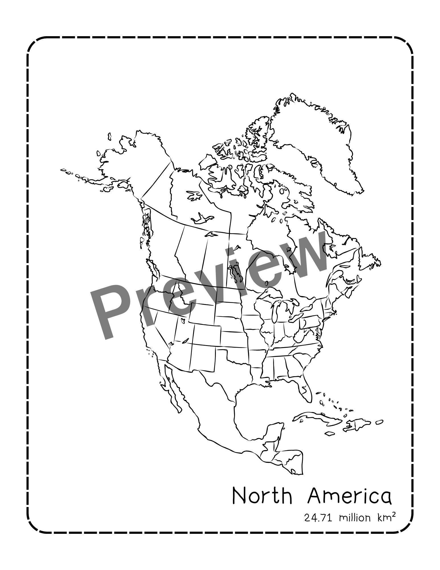 7 Continents Coloring Pages + World Map | Fun Geography Activity for ...