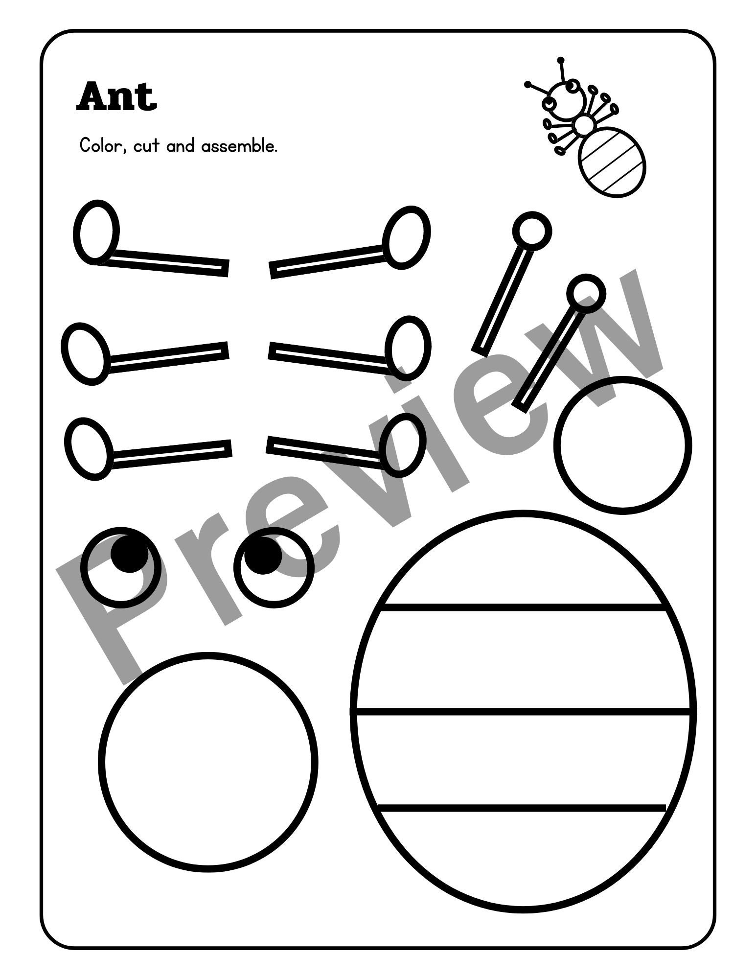 INSECTS Paper Craft Activity, Butterfly, Ladybug, Firefly, Ant ...