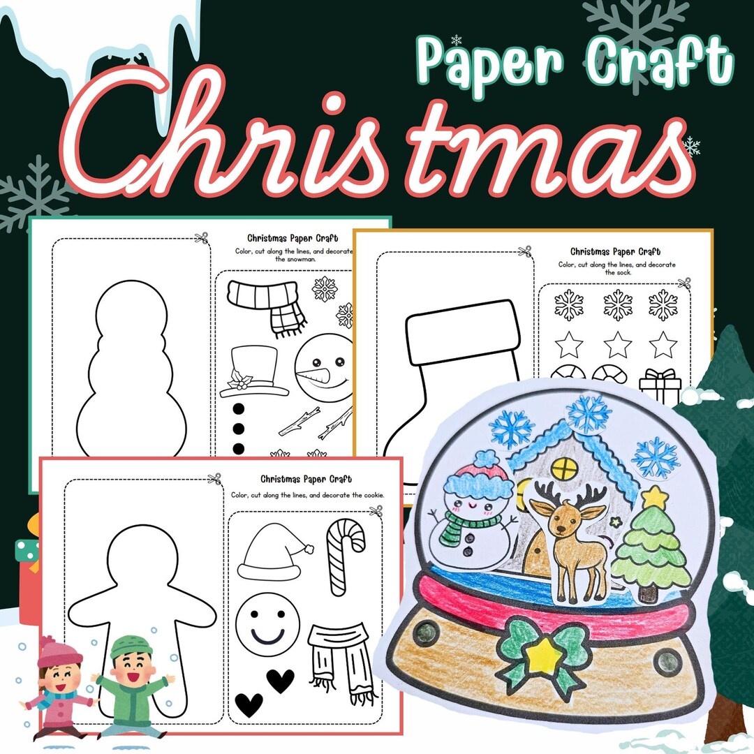 Christmas, DIY Paper Craft, Cut and Paste - Etsy