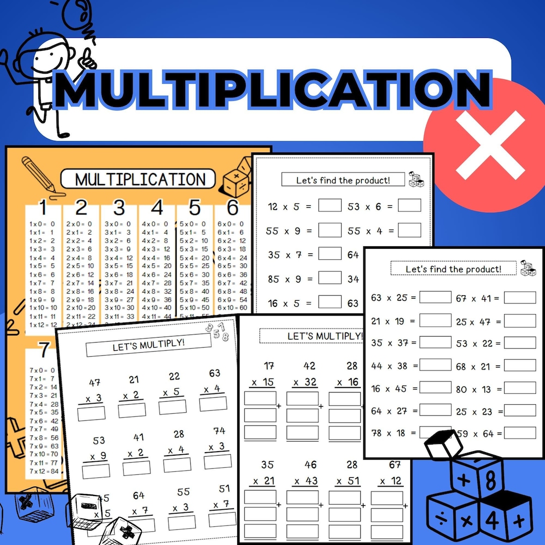 Multiplication Worksheet, 2-digit Multiplication Practising for Grade2 ...