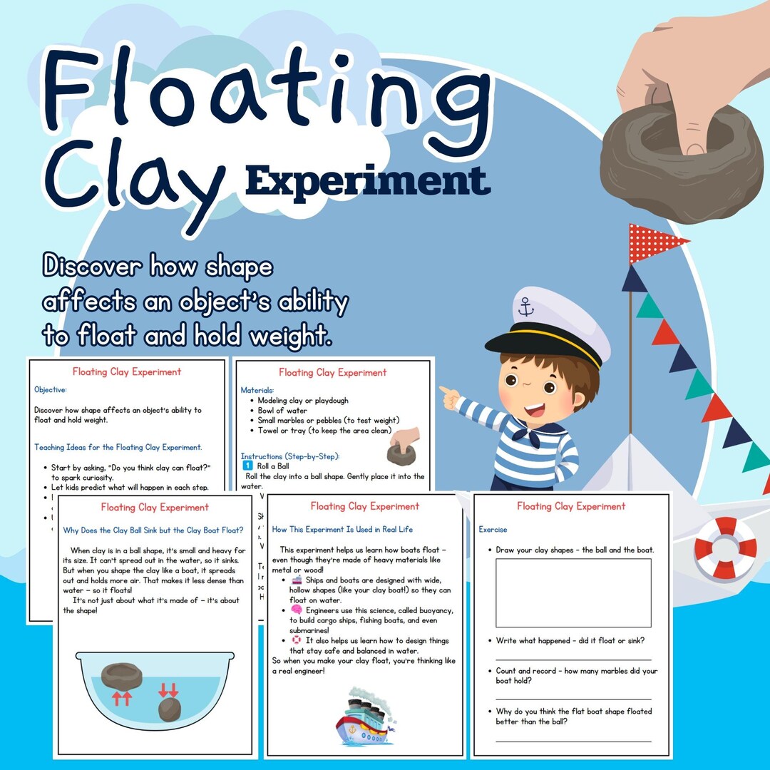 Floating Clay Experiment | Sink or Float STEM Activity for Kids - Etsy