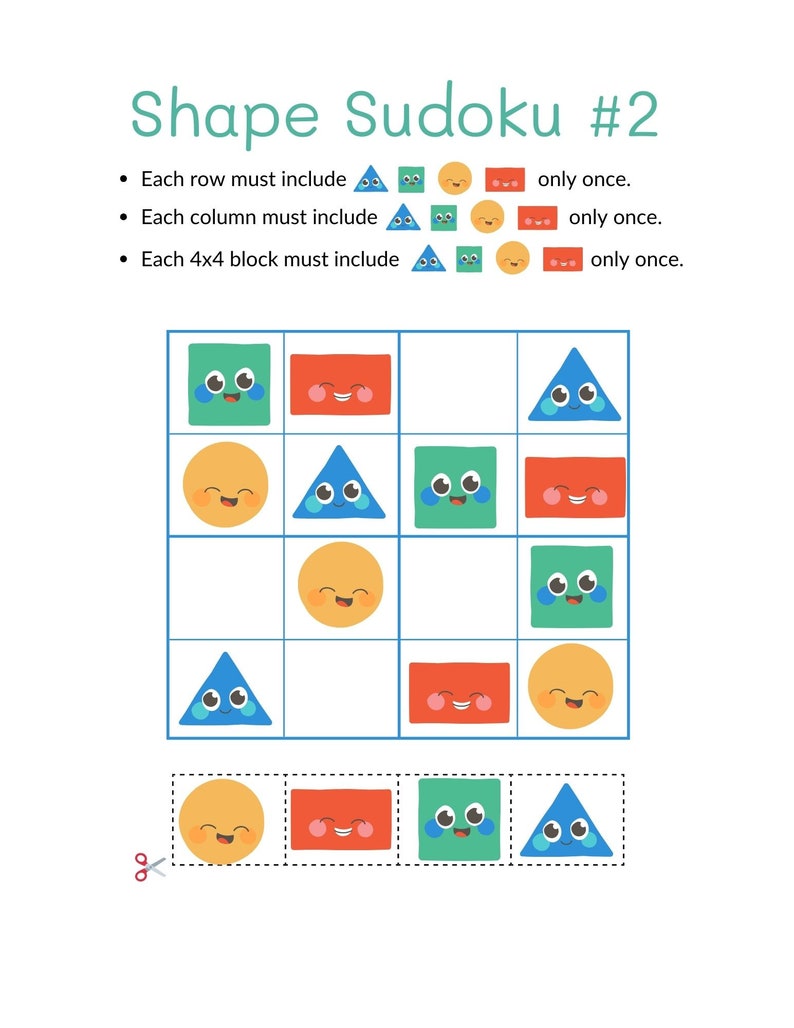 Shape Sudoku & Animal Sudoku and Matching Game - Etsy
