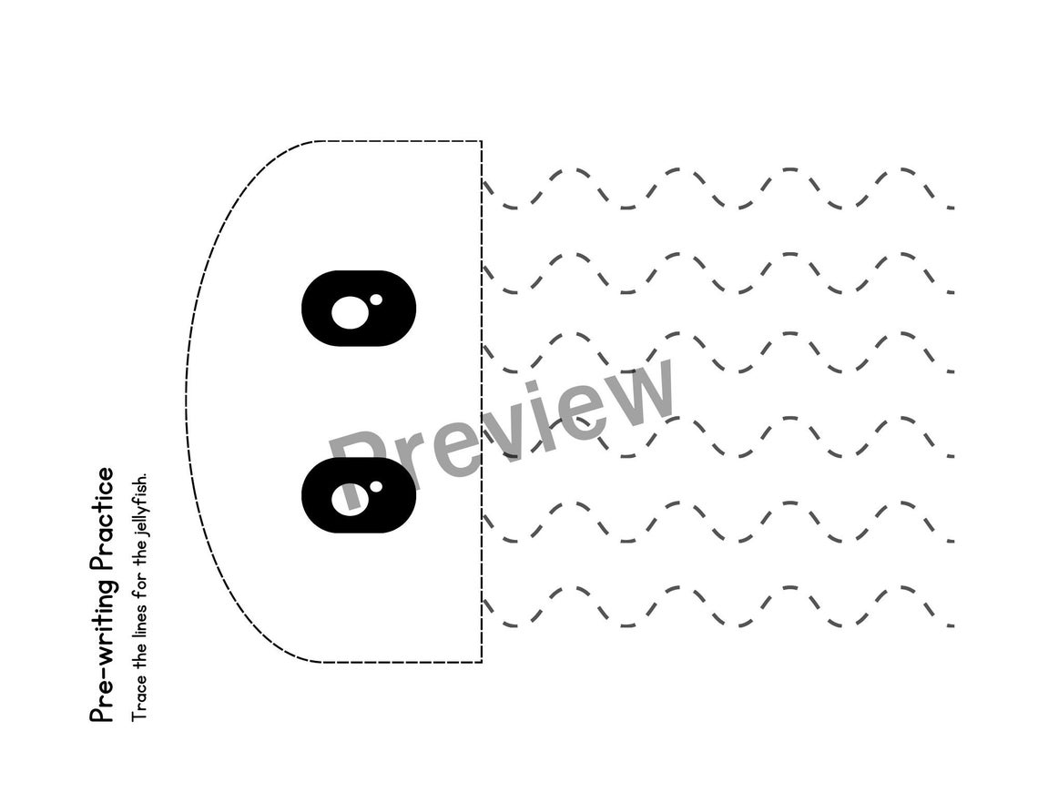 Jellyfish Letter J Tracing Activity, Kindergarten Printable (digital ...
