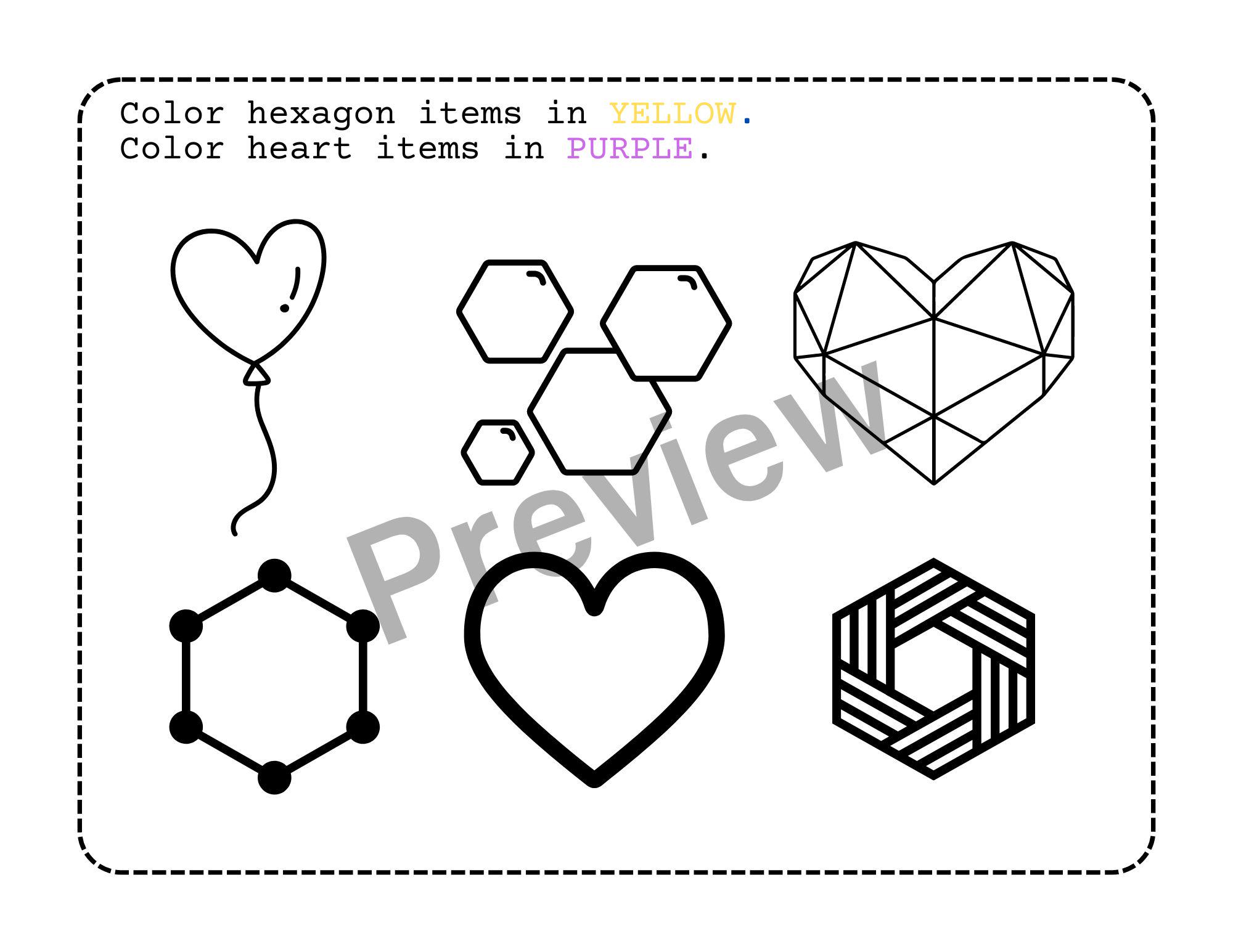 Colors and Shapes Easy Worksheet for Kindergarten and Preschool - Etsy