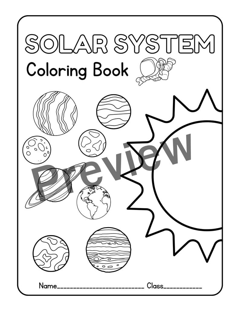 Solar System Coloring Pages for Kids, Coloring Book - Etsy