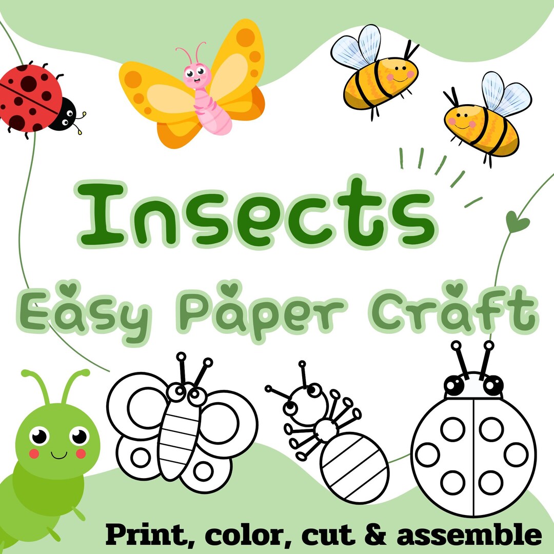 INSECTS Paper Craft Activity, Butterfly, Ladybug, Firefly, Ant ...