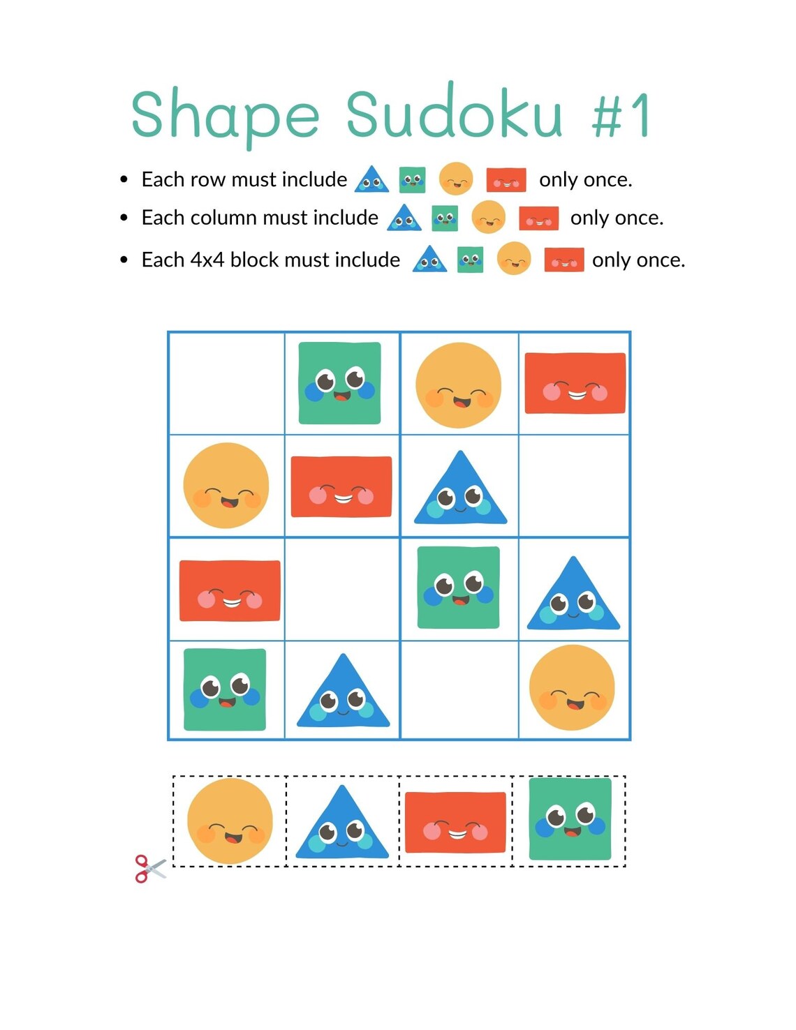 Shape Sudoku & Animal Sudoku and Matching Game - Etsy