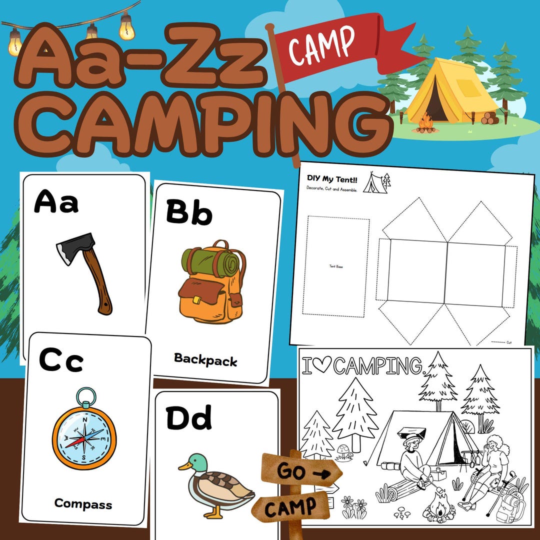 A–Z Camping Fun! Flashcards, Activities, DIY Tent Craft & More! - Etsy