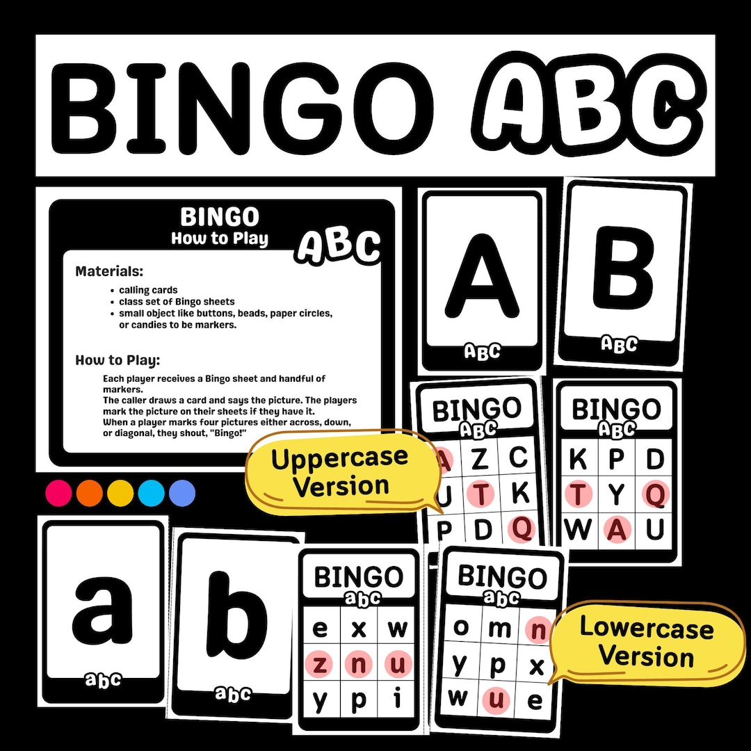ABC Bingo Game – Uppercase & Lowercase Letter Versions I Back to School ...