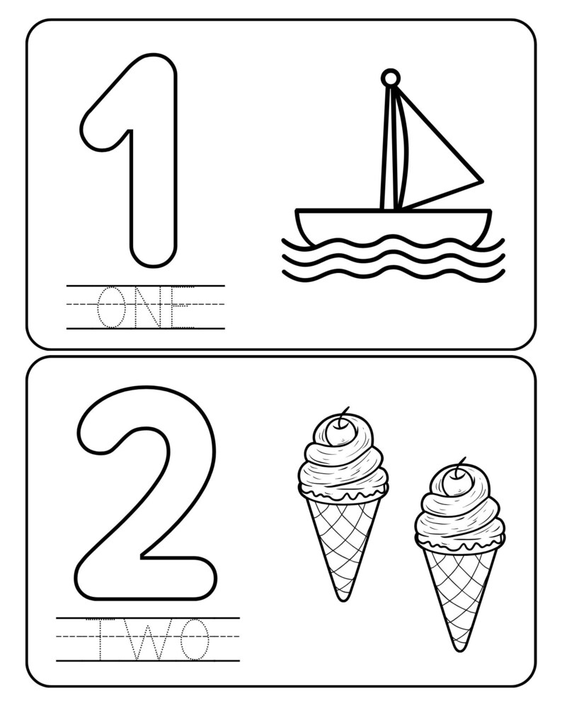 1-10 Summer Counting, Flashcards and Worksheet, Fun Exercises for ...