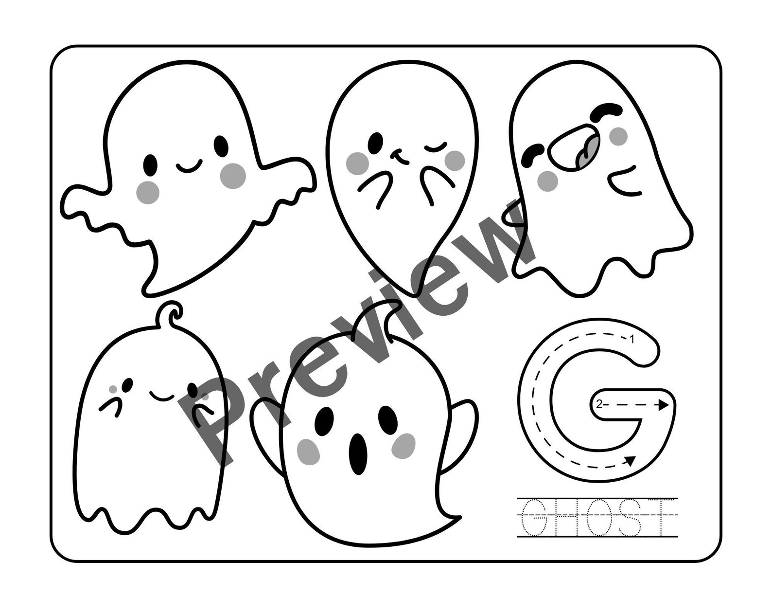 G is for Ghost, Fun Activity, Letter Gg, Paper Craft, DIY, Tracing ...
