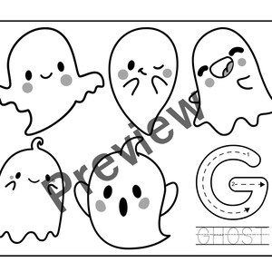 G is for Ghost, Fun Activity, Letter Gg, Paper Craft, DIY, Tracing ...
