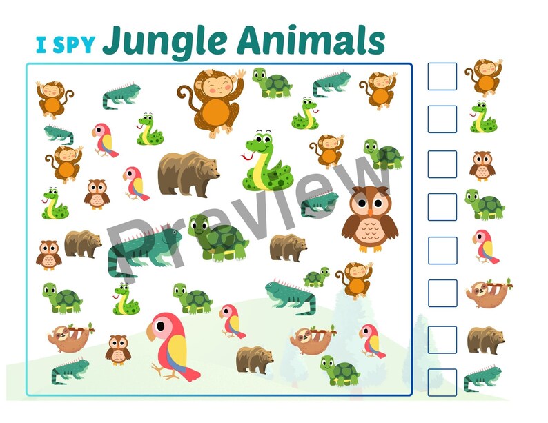 I-SPY Animals, Find and Count, Animals Theme, Insect for Kindergarten ...
