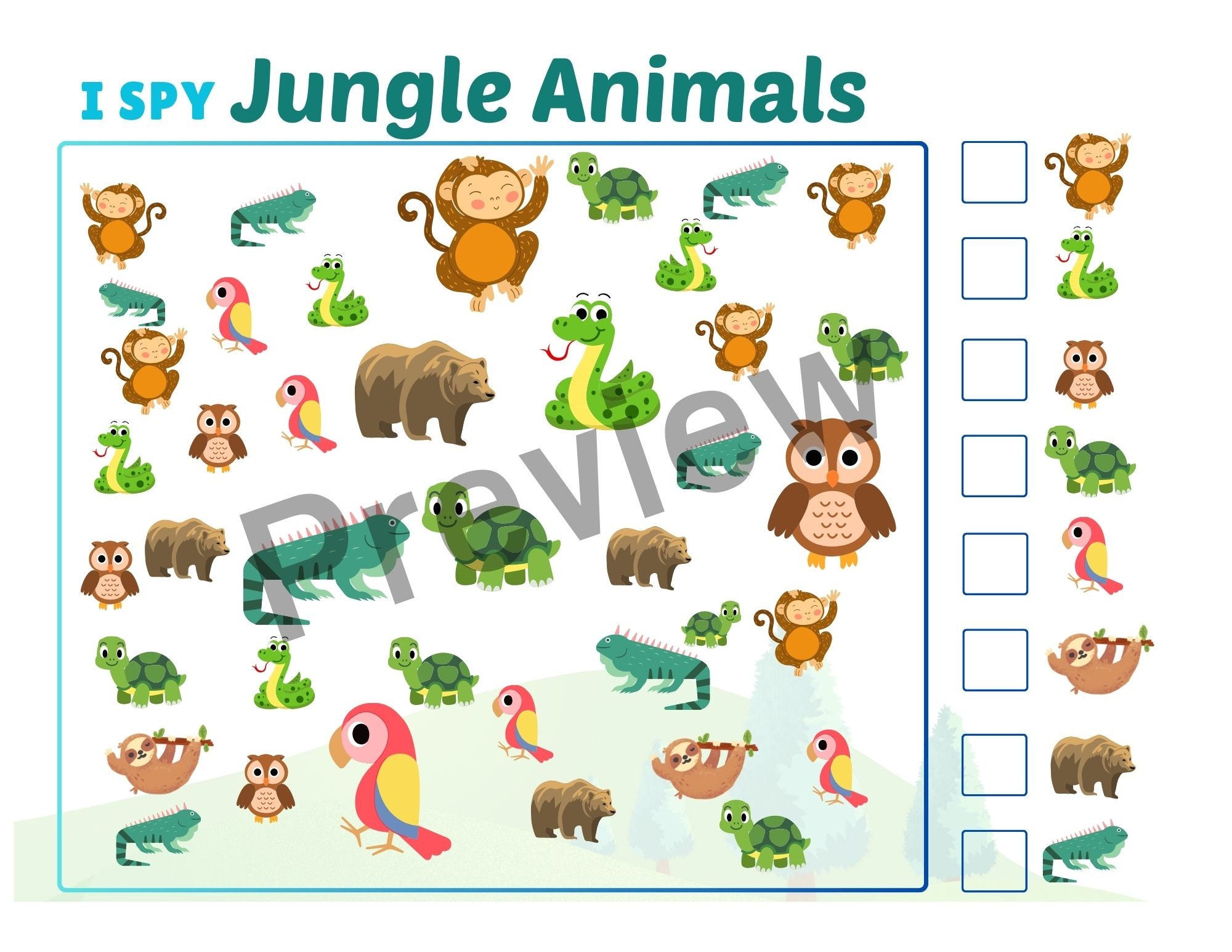 I-SPY Animals, Find and Count, Animals Theme, Insect for Kindergarten ...