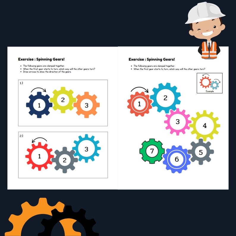 How Gears Work- Engineering for Kids With Worksheets - Etsy