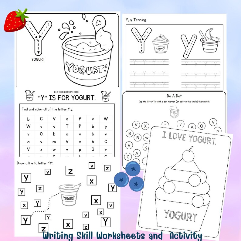 Y is for YOGURT, Fun Activity, Letter Y, Paper Craft, DIY, Tracing ...