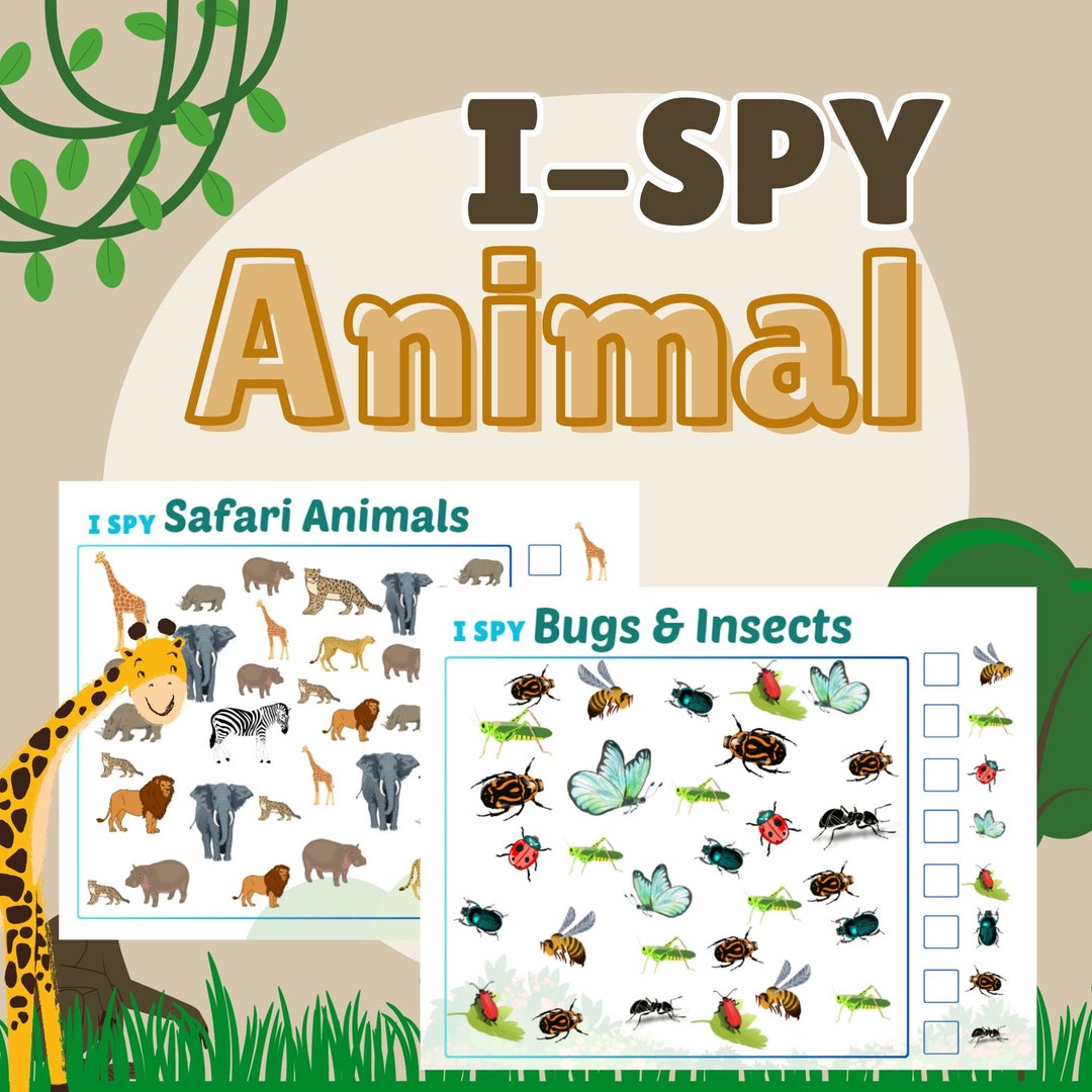 I-SPY Animals, Find and Count, Animals Theme, Insect for Kindergarten ...