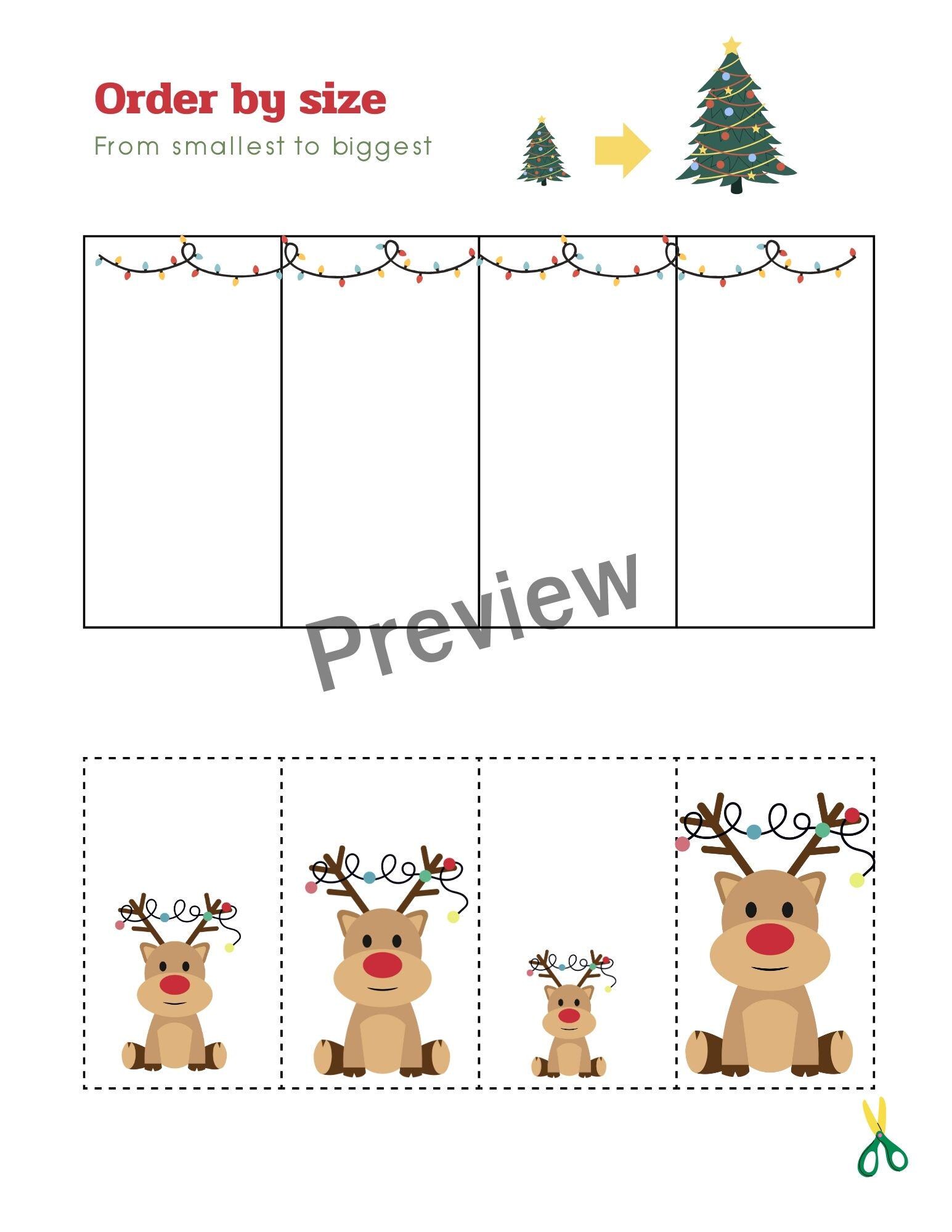 Big or Small, Sorting Activity for Pre-k, K1-2, Christmas Theme - Etsy