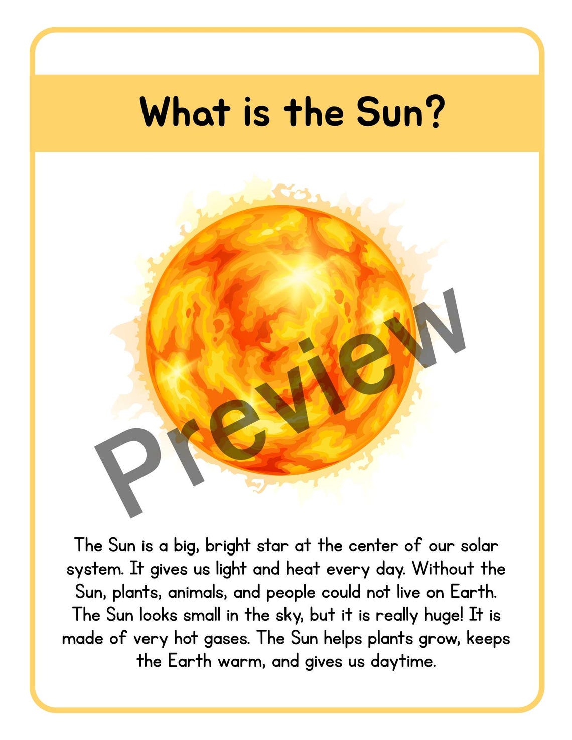 All About the Sun – Science Activities for Kids, Worksheets, Facts ...