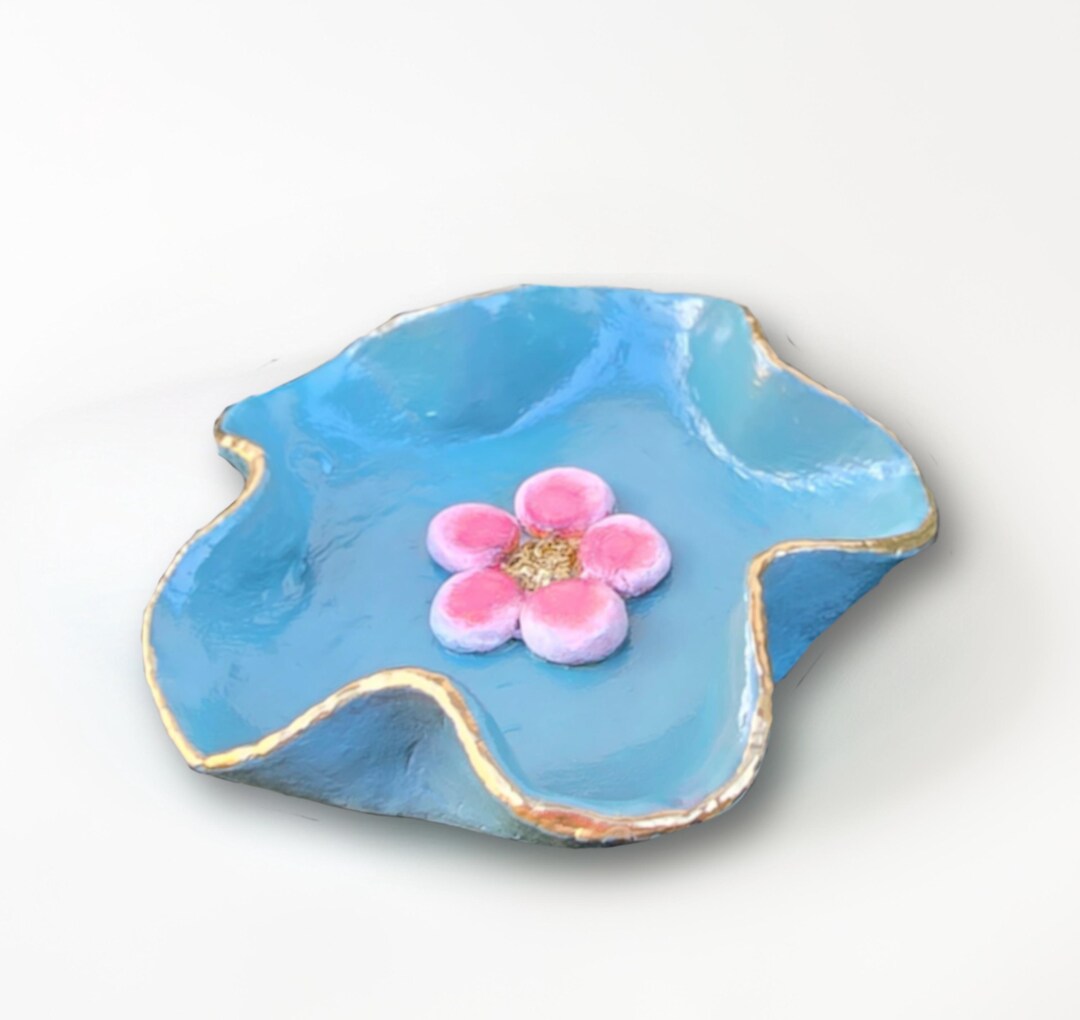 Floral Handmade Trinket Dish - Etsy