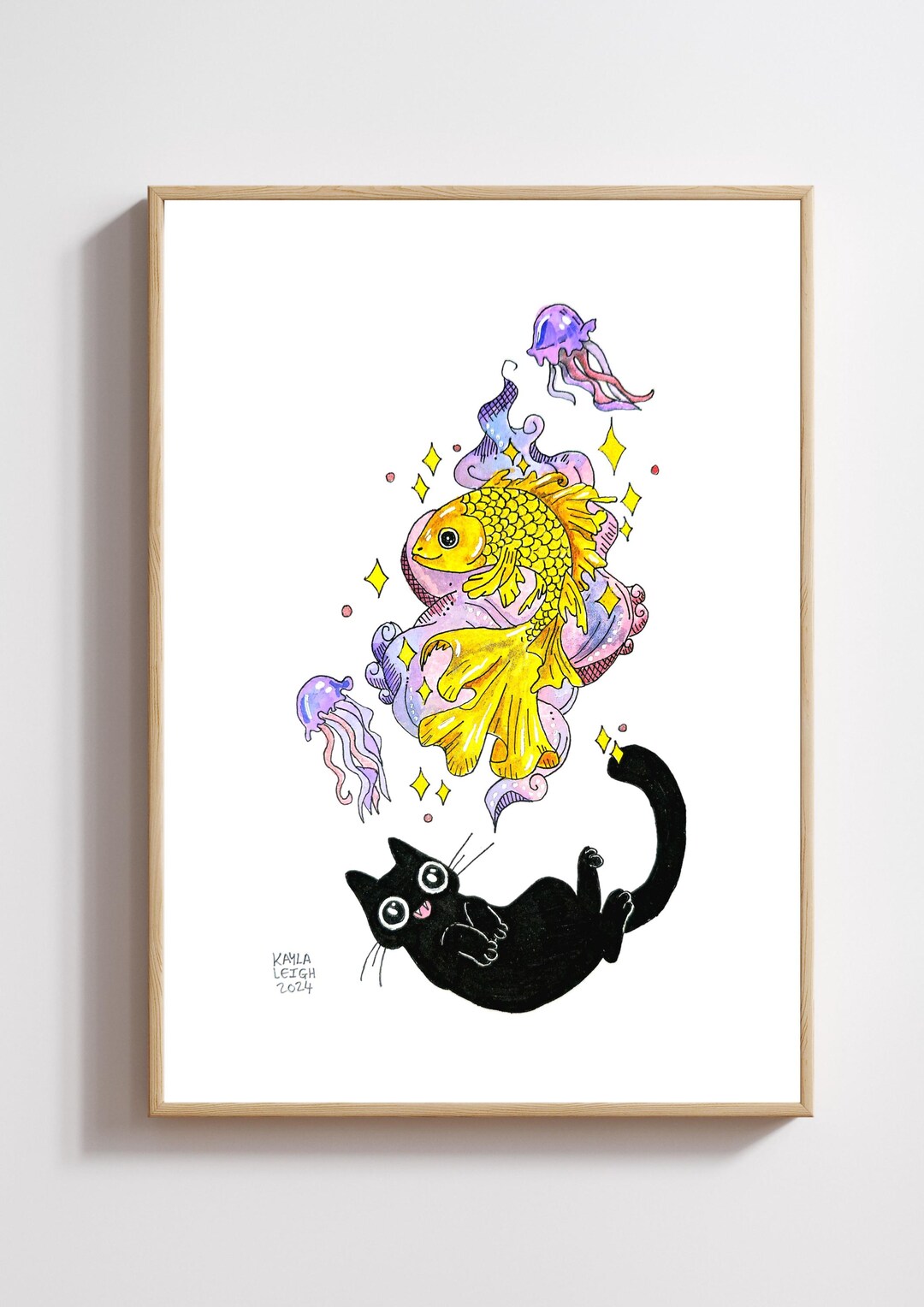 ORIGINAL cat Nap Dreams 21x21cm Watercolour Painting - Etsy