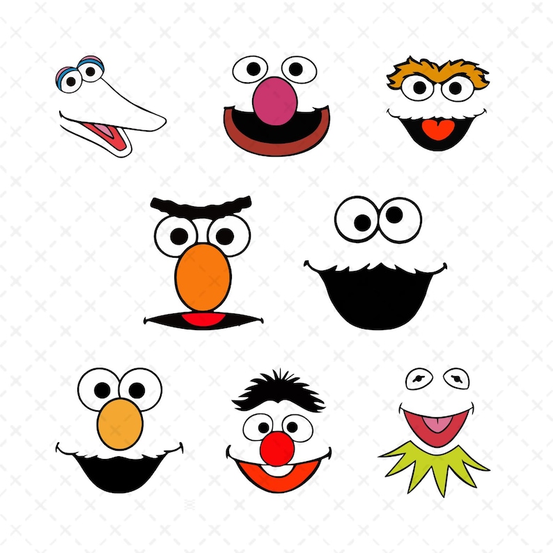 Sesame Street Png, Faces Svg, Layered Svg, Cartoon Svg, Clipart, Cricut ...