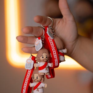 3D Jesus Figurine Keychain With 'jesus Loves You' Band - Etsy