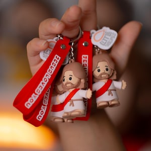 3D Jesus Figurine Keychain With 'jesus Loves You' Band - Etsy