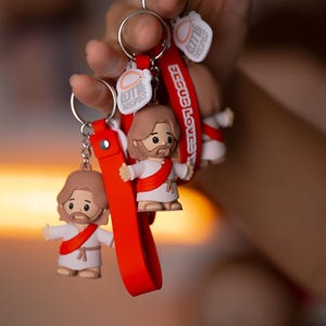 3D Jesus Figurine Keychain With 'jesus Loves You' Band - Etsy